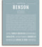 Benson | Name Art Print – Name Stories