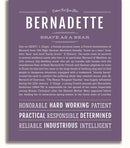 Bernadette | Name Art Print – Name Stories