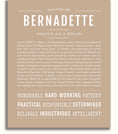 Bernadette | Name Art Print – Name Stories