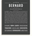 Bernard Personalized Name Meaning Art Prints – Name Stories