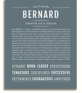 Bernard Personalized Name Meaning Art Prints – Name Stories