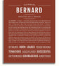 Bernard Personalized Name Meaning Art Prints – Name Stories