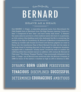 Bernard | Name Art Print – Name Stories