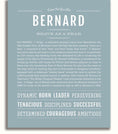 Bernard Personalized Name Meaning Art Prints – Name Stories