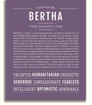 Bertha | Name Art Print – Name Stories