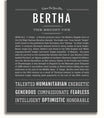 Bertha | Name Art Print – Name Stories