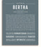 Bertha Personalized Name Meaning Art Prints – Name Stories