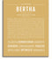 Bertha | Name Art Print – Name Stories