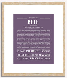 Beth | Name Art Print – Name Stories