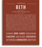 Beth | Name Art Print – Name Stories