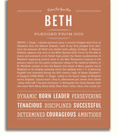 Beth | Name Art Print – Name Stories