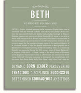 Beth | Name Art Print – Name Stories