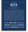 Beth | Name Art Print – Name Stories