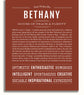 Bethany Personalized Name Meaning Art Prints – Name Stories