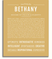 Bethany Personalized Name Meaning Art Prints – Name Stories
