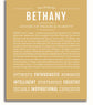 Bethany | Name Art Print – Name Stories