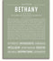 Bethany | Name Art Print – Name Stories