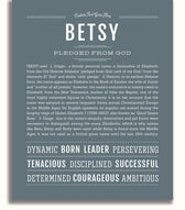 Betsy Personalized Name Meaning Art Prints – Name Stories