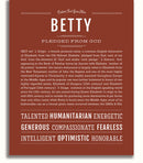 Betty | Name Art Print – Name Stories