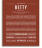 Betty Personalized Name Meaning Art Prints – Name Stories