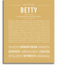 Betty Personalized Name Meaning Art Prints – Name Stories