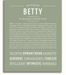 Betty | Name Art Print – Name Stories