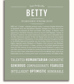 Betty | Name Art Print – Name Stories