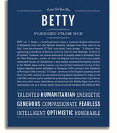 Betty | Name Art Print - Personalized Custom Gifts – Name Stories