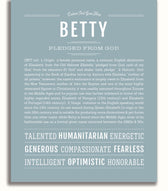 Betty | Name Art Print – Name Stories