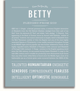 Betty | Name Art Print – Name Stories