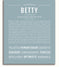 Betty Personalized Name Meaning Art Prints – Name Stories
