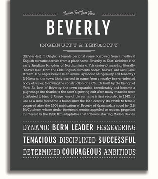 Beverly | Name Art Print – Name Stories
