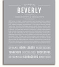 Beverly Personalized Name Meaning Art Prints – Name Stories