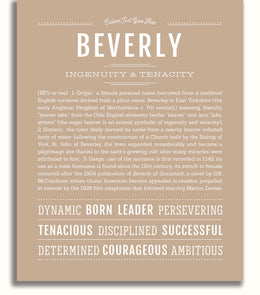Beverly | Name Art Print – Name Stories