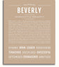 Beverly Personalized Name Meaning Art Prints – Name Stories