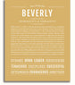 Beverly Personalized Name Meaning Art Prints – Name Stories