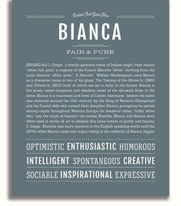 Bianca | Name Art Print – Name Stories
