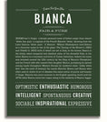 Bianca Personalized Name Meaning Art Prints – Name Stories