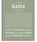 Bianca Personalized Name Meaning Art Prints – Name Stories