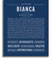 Bianca Personalized Name Meaning Art Prints – Name Stories