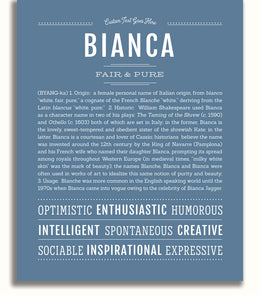 Bianca | Name Art Print – Name Stories