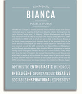 Bianca Personalized Name Meaning Art Prints – Name Stories