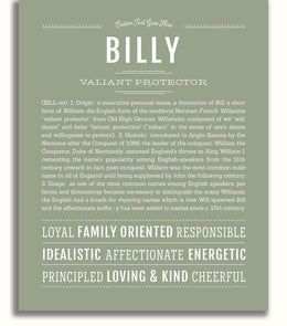 Billy | Name Art Print – Name Stories
