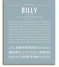 Billy Personalized Name Meaning Art Prints – Name Stories