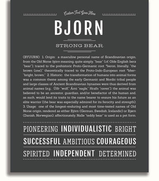 Bjorn | Name Art Print – Name Stories