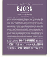 Bjorn Personalized Name Meaning Art Prints – Name Stories
