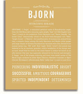 Bjorn Personalized Name Meaning Art Prints – Name Stories