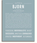Bjorn Personalized Name Meaning Art Prints – Name Stories