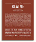 Blaine Personalized Name Meaning Art Prints – Name Stories