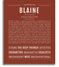 Blaine Personalized Name Meaning Art Prints – Name Stories